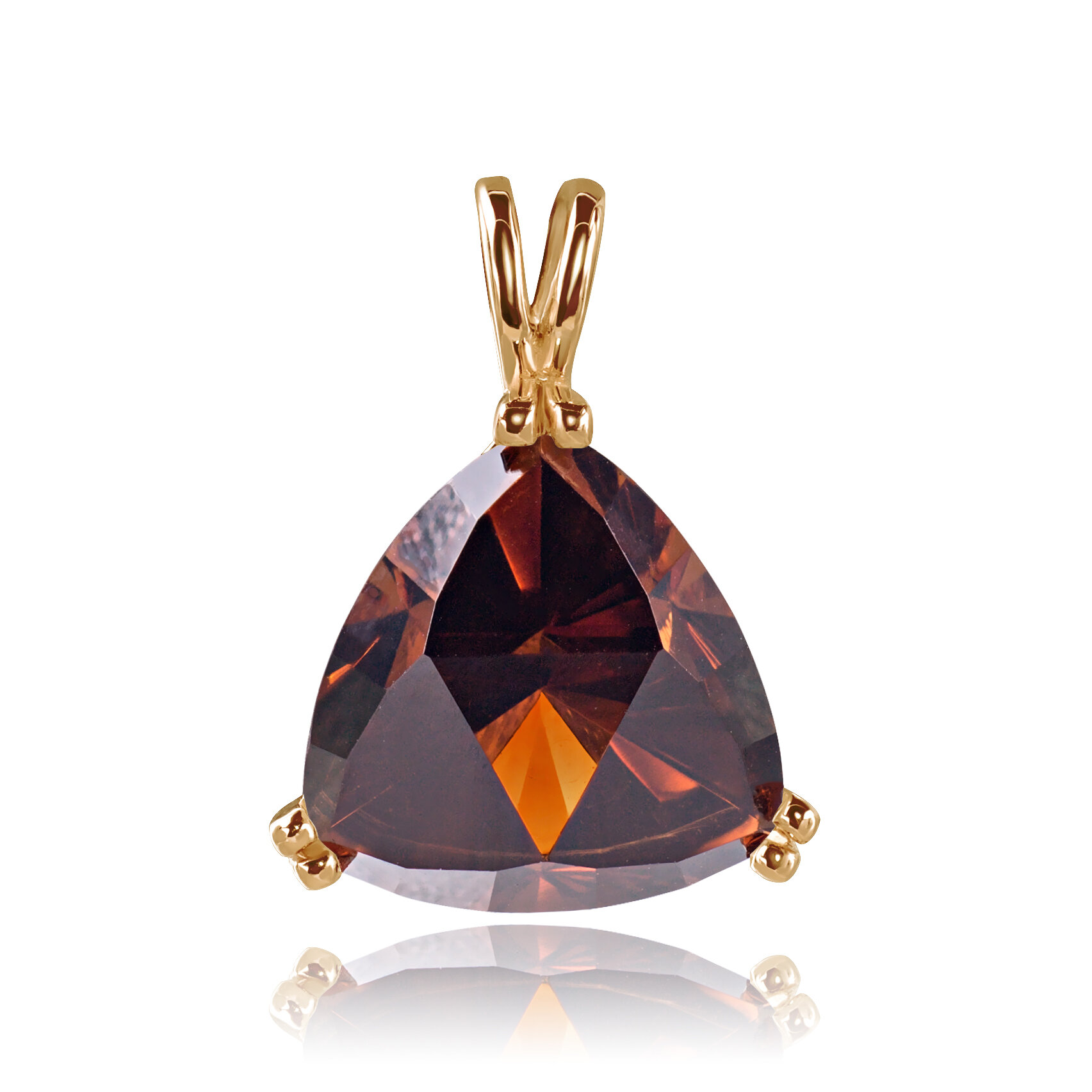 Подвеска, красное золото, 585 проба, цитрин