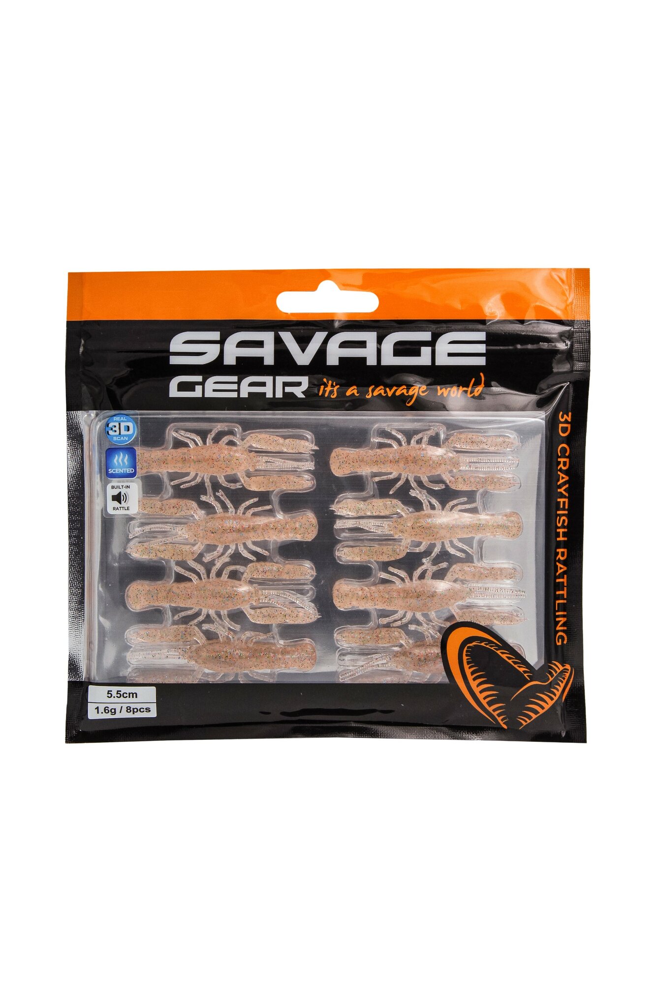 Savage Gear 3D Crayfish rattling 5,5 см 1,6 г haze ghost 8 шт для щуки и судака