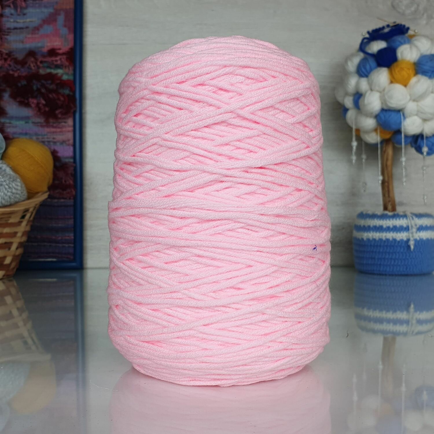 Пряжа MALIK HOBBY Соловей, тафтинг, св. розовый - 05, 100% акрил, 1 бобина, 400 г, 400 м.