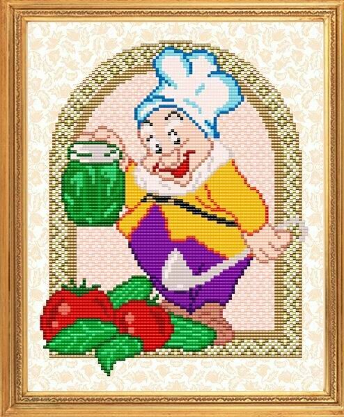 Схема для вышивания бисером Готовим соления 200x250 мм