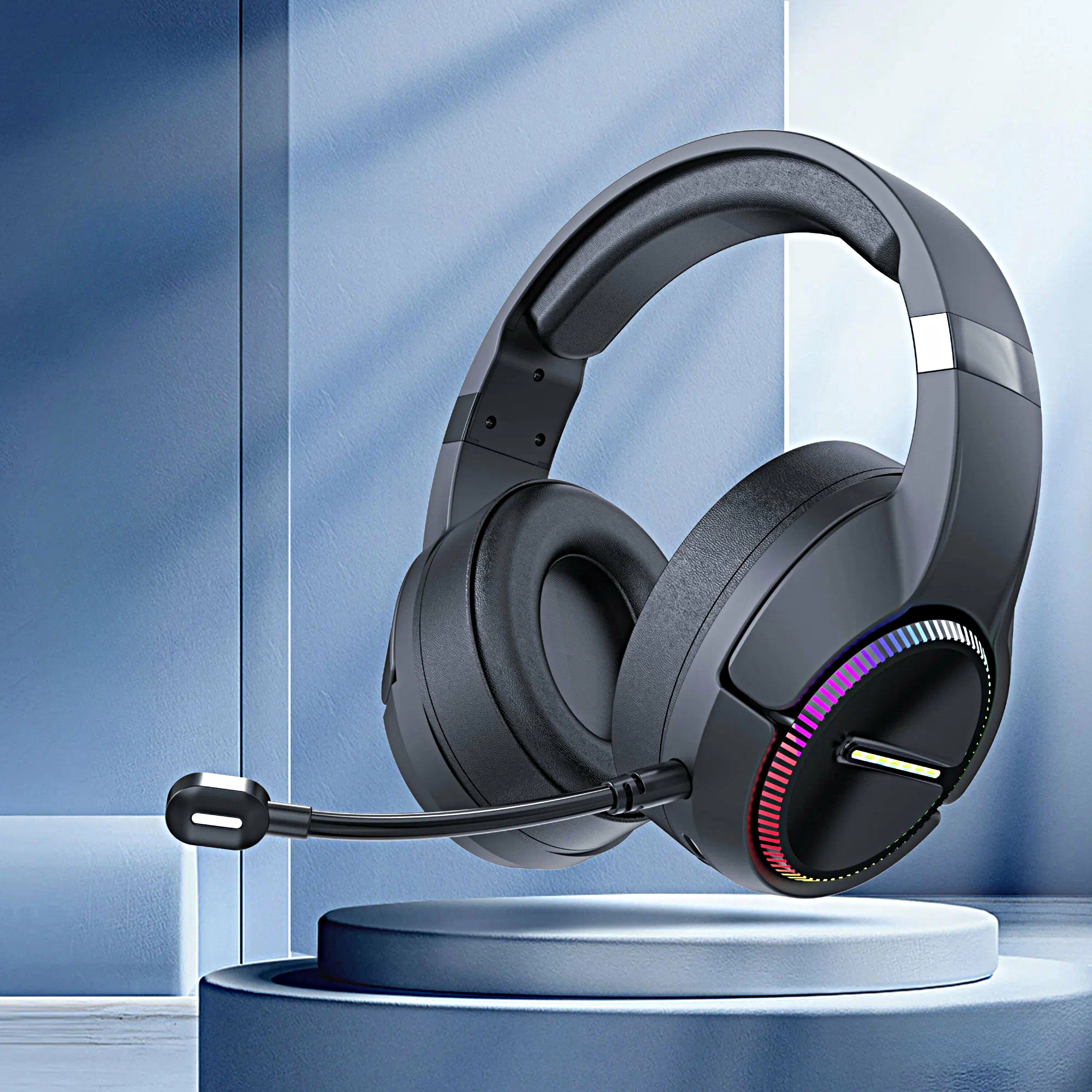 Игровая гарнитура для компьютера с микрофоном B04, Проводные геймерские Bluetooth наушники, разъем mini jack 3.5, Черный