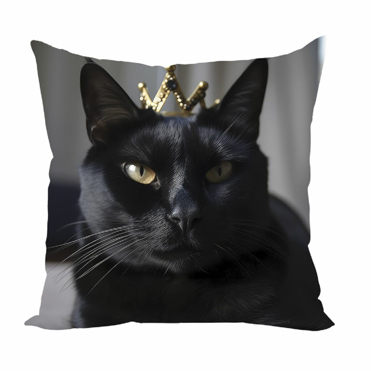 Подушка декоративная Коты-Короли Персик 40х40 велюр