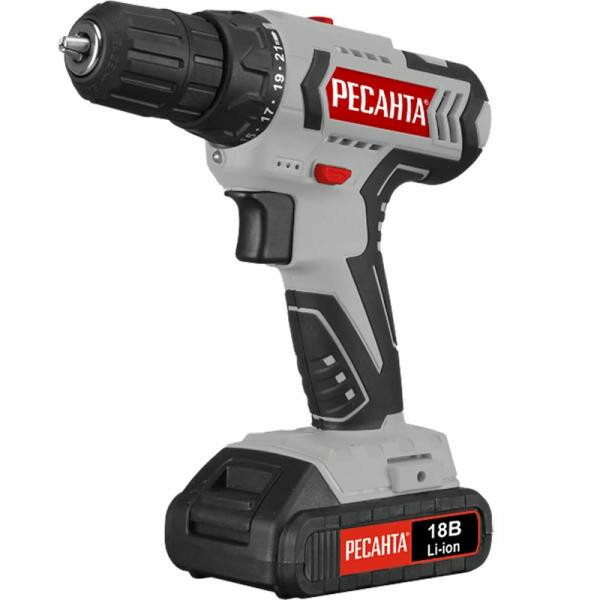 Дрель-шуруповерт аккумуляторная ДА-18-2ЛК 75/14/5 Ресанта ДА-18-2ЛК 75/14/5