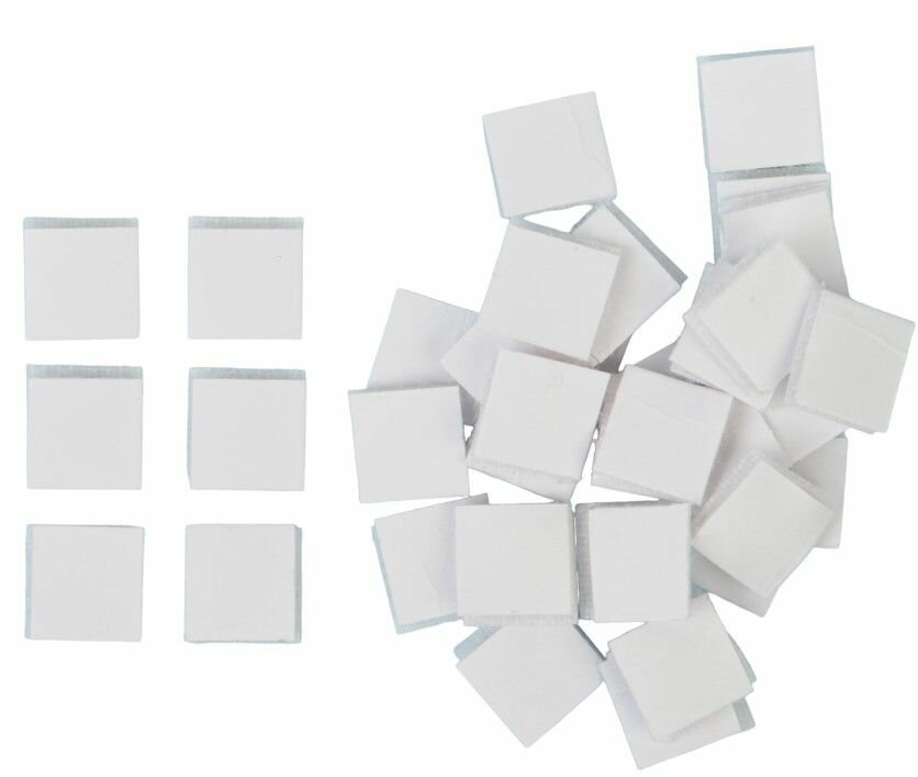 Липучка на клеевой основе "Квадрат", набор самоклеящихся фиксаторов для рукоделия, заготовка для творчества, 48 шт, размер 1 шт: 1,5х1,5 см