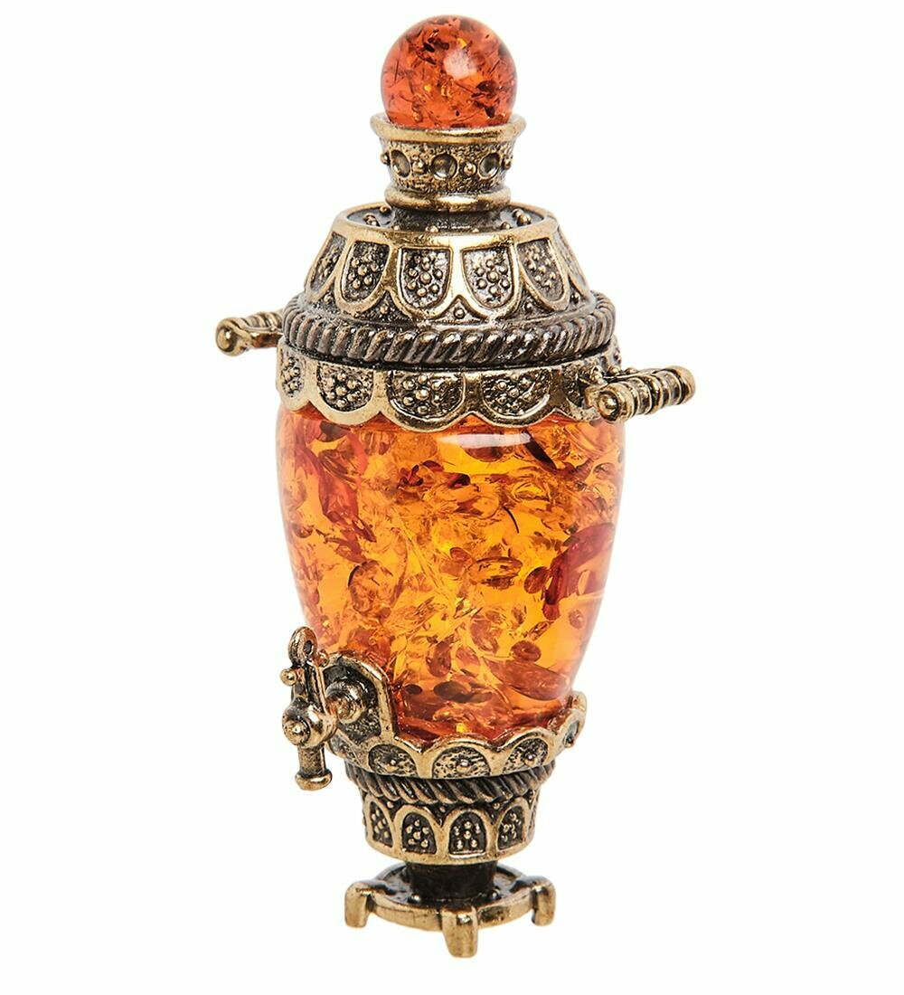 Фигурка Самовар Царский (латунь, янтарь) A2088147 Народные промыслы бронзовый