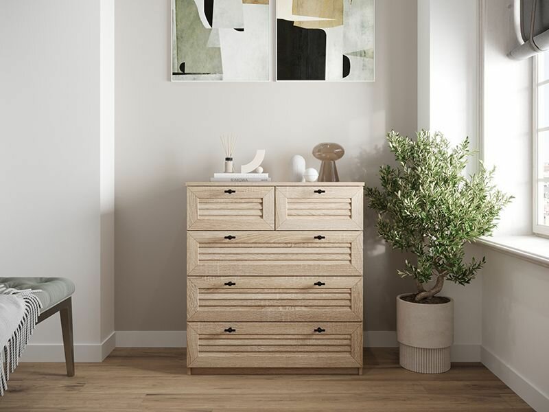 Комод с выдвижными ящиками "Канзас" 82х90х45 Дуб сонома