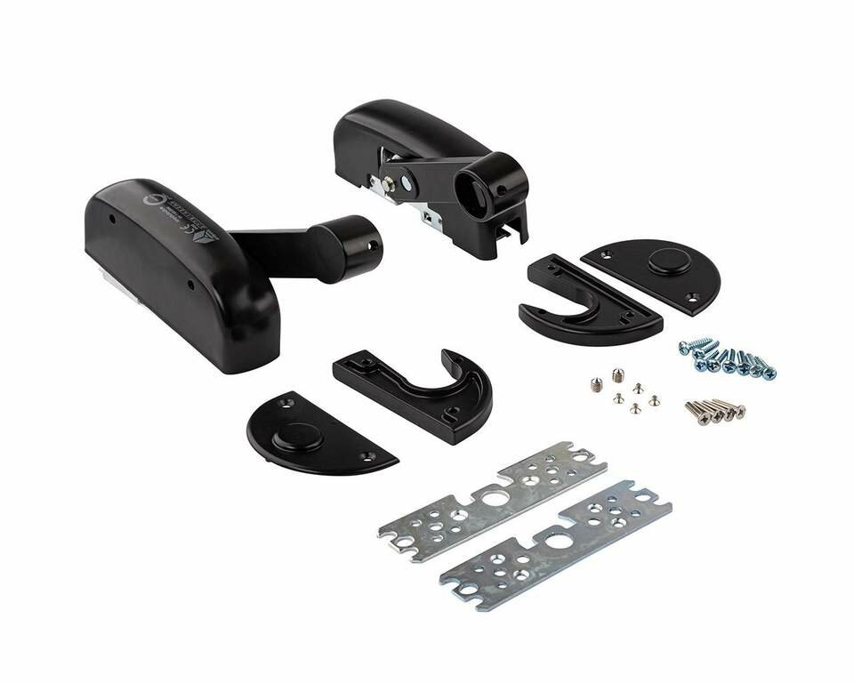 Гарнитур нажимной с декоративными накладками для антипаниковой ручки (комплект деталей для установки), 2 точки запирания вертикальные, черн. RAL9005