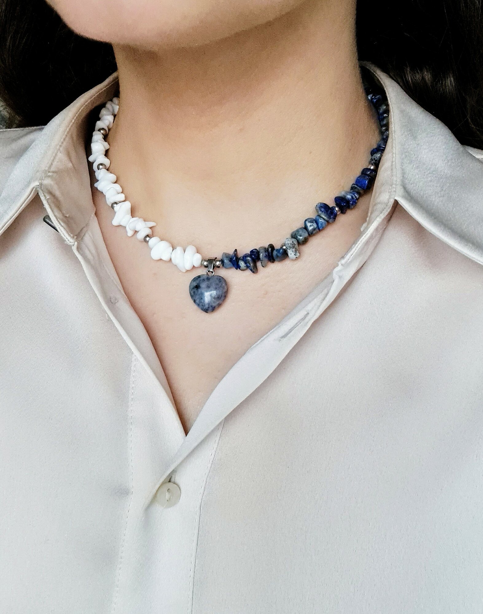 Чокер, амазонит, яшма