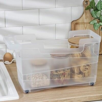 Контейнер для хранения 16 л, 470х170х240мм с ручкой на роликах