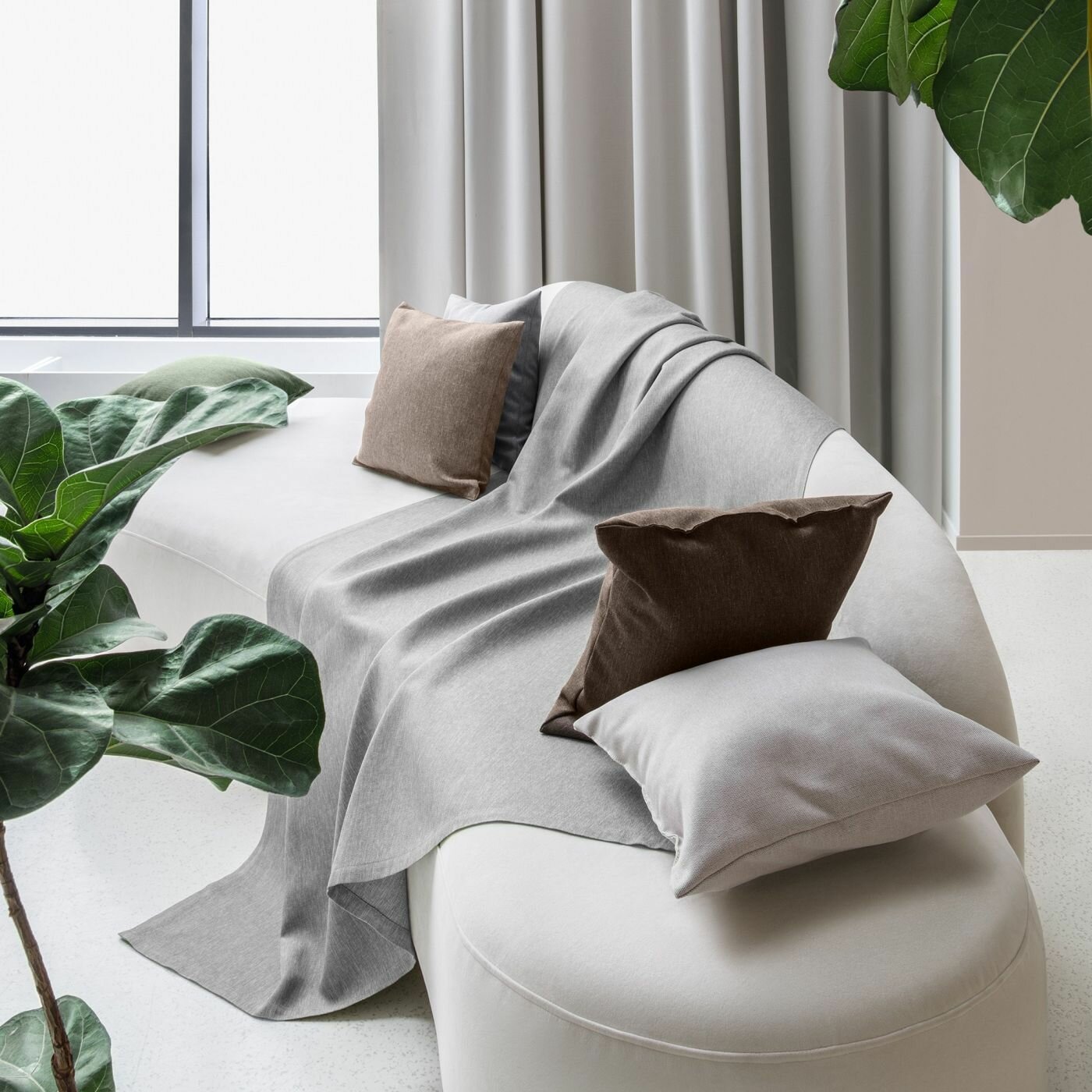 Покрывало рогожка Пепельно-серый 140х220