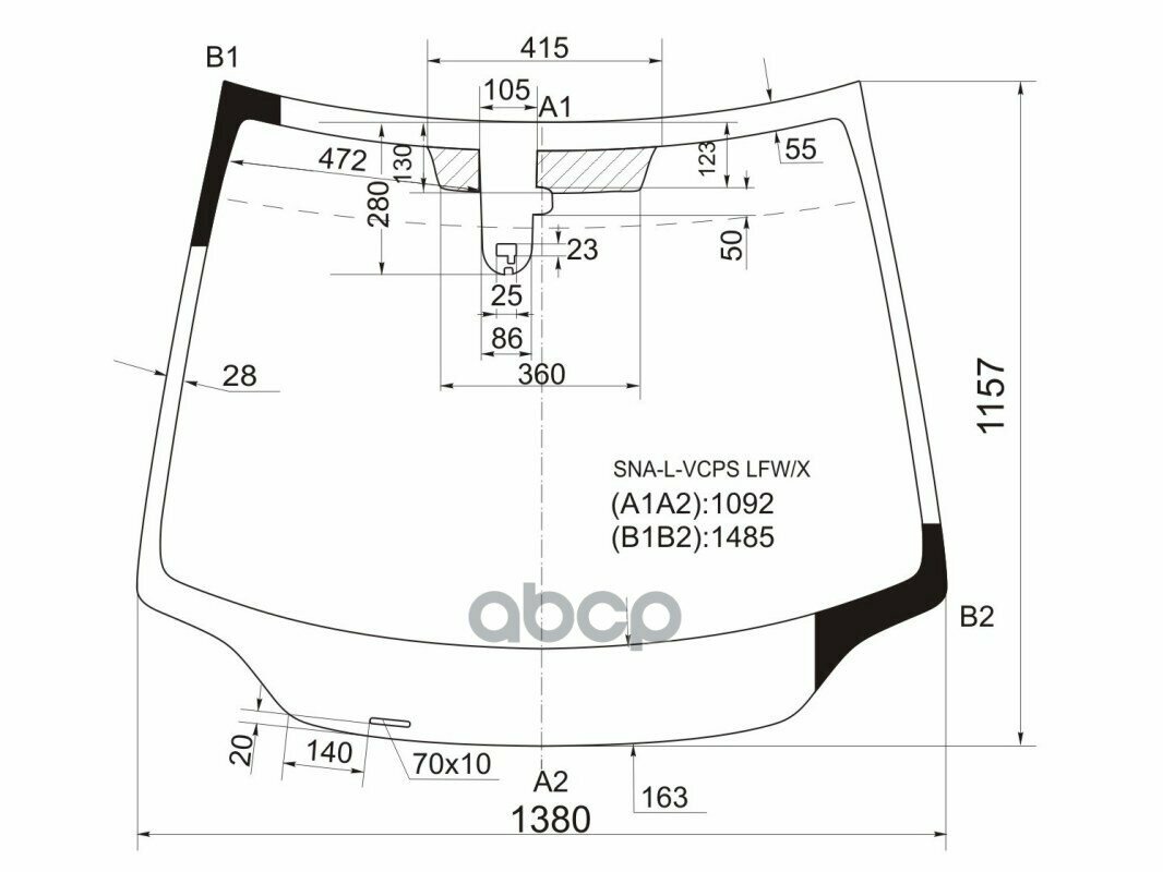 Стекло лобовое (Датчик дождя/ 3/5D HBK) Honda Civic 05-12 / Civic USA 05-08 XYG арт. SNA-L-VCPS LFW/X