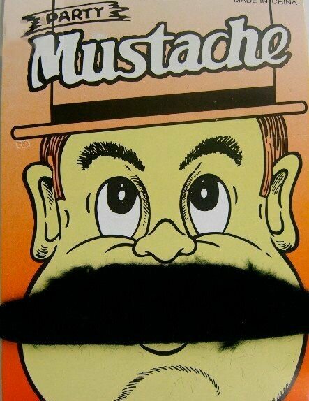 Усы широкие I-Brigth, мужские, карнавальные, 13см, черные, из искусственных материалов