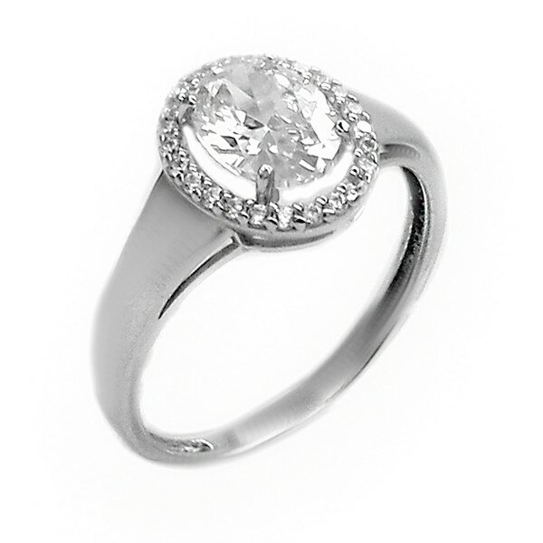 Кольцо, серебро, 925 проба, родирование, фианит