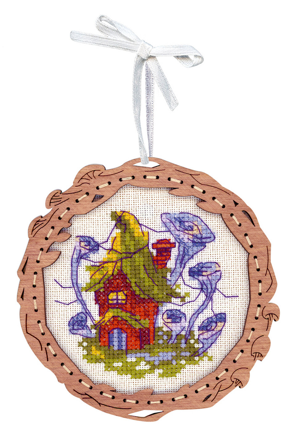 Вышивка Миниатюра. Болотный домик 11x11 см.