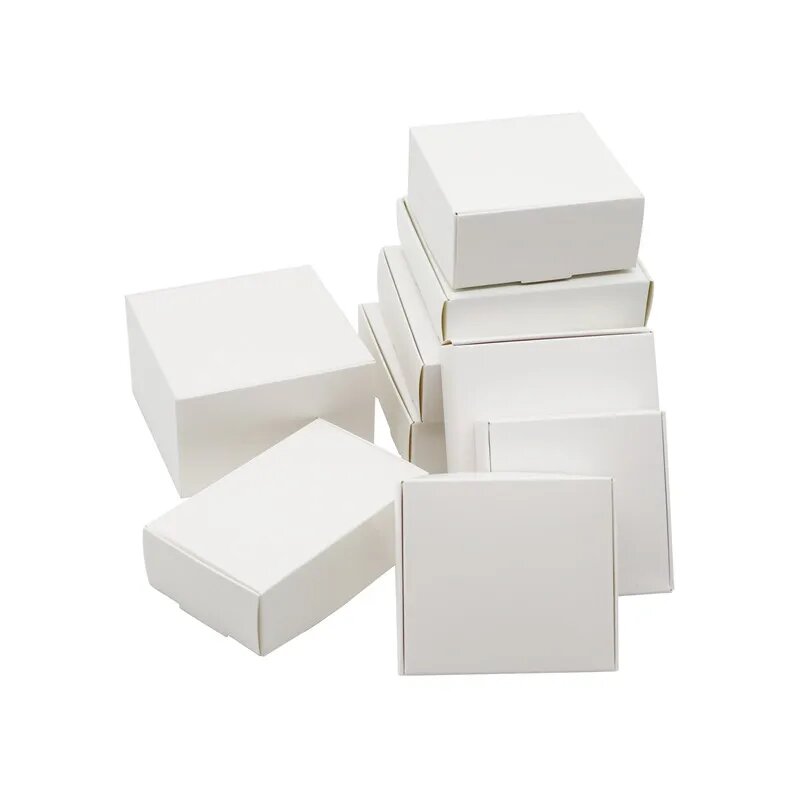 Подарочные коробки из крафт-бумаги Lateher 15 шт. Белый, white15, 12x10x2.5cm
