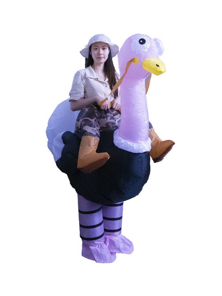 Костюм надувной "Страус", полиэстер, всесезон, черно-розовый, рост 150-180см