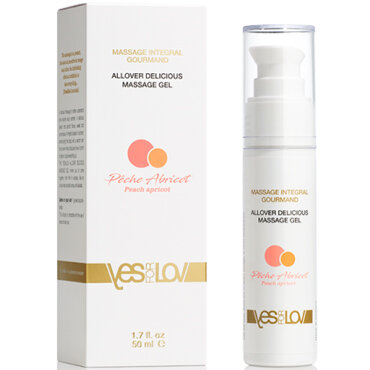 YESforLOV Allover Delicious Massage Gel Peach Apricot, 50 мл Универсальный массажный гель 3 в 1, Персик-абрикос