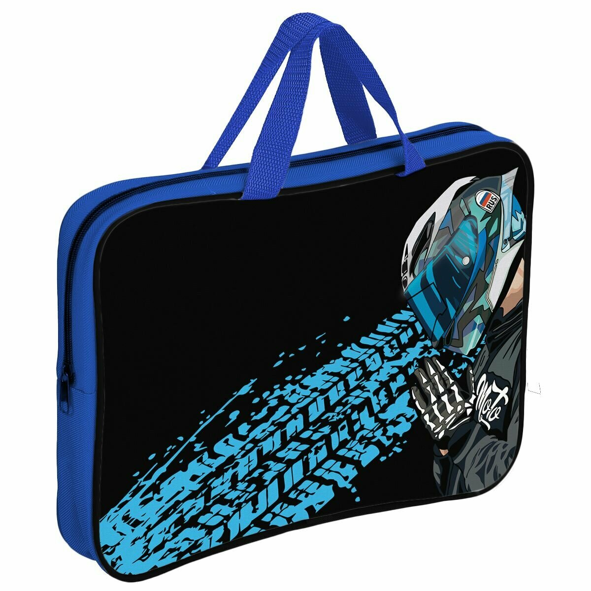 Папка с ручками тканевая для уроков труда, для изо, для занятий "Мото" (26*34*6 см)