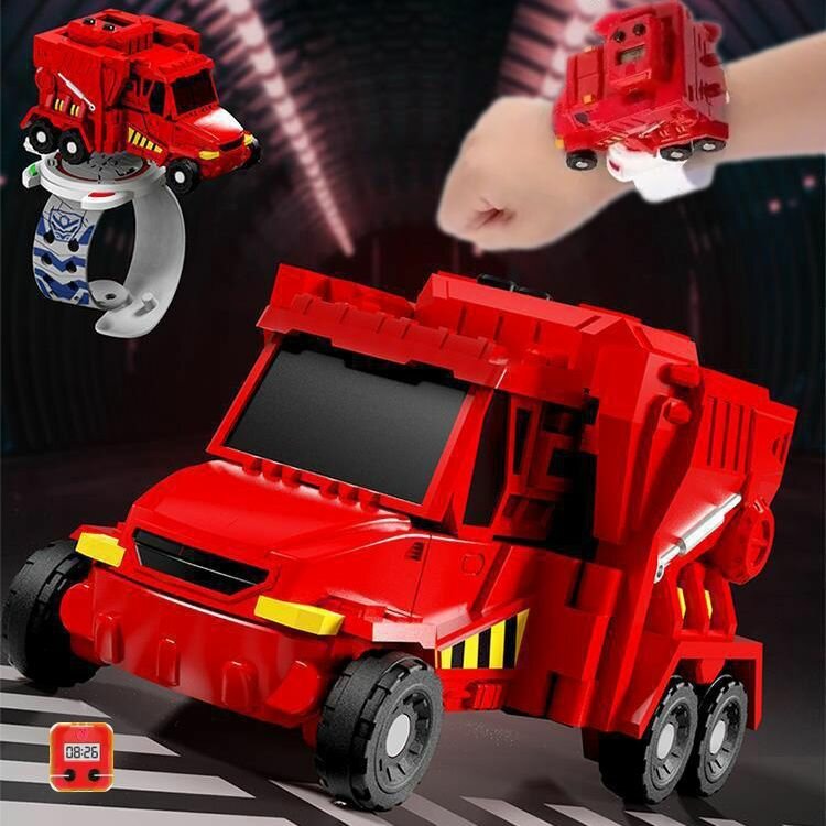 Набор игрушек-трансформеров для сборки мега-робота с электронными часами, развивающий конструктор для детей, 6 моделей в комплекте