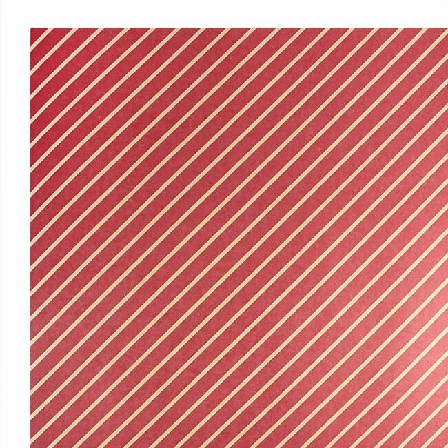 Упаковочная бумага "Полоска" 49х68 см (20 листов) 01 Красный бежевый