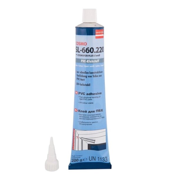 Клей-герметик для ПВХ COSMOFEN PLUS-S белый 200 г