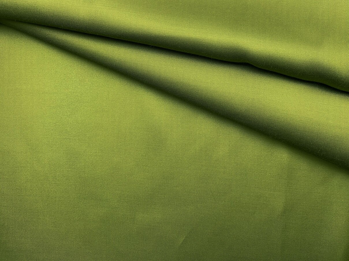 Ткань Вискоза салатового цвета однотонная 17337