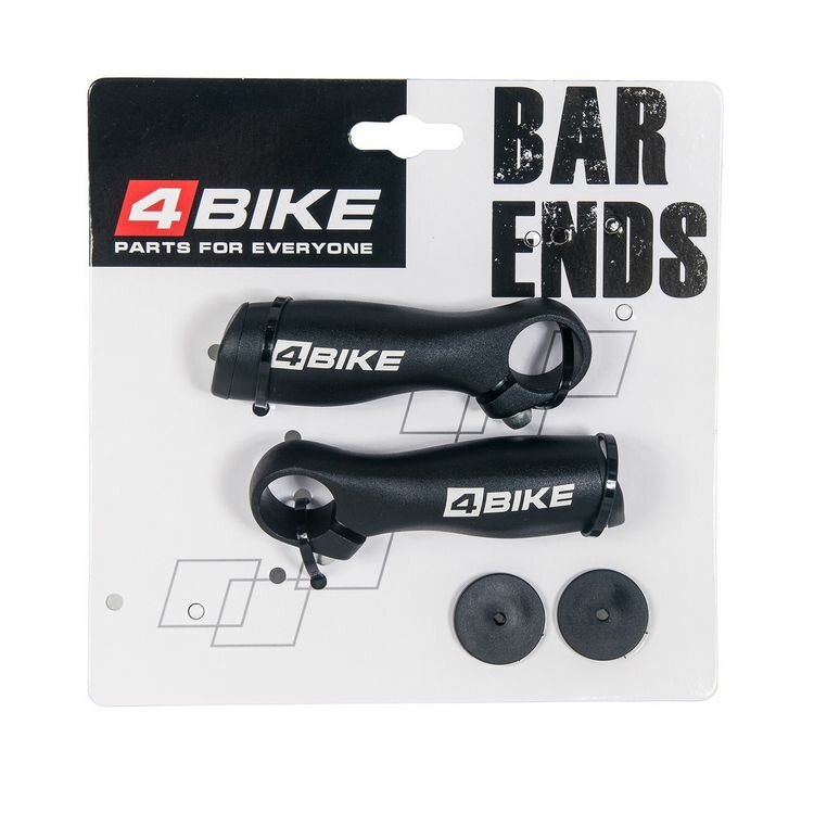 Рога для велосипедного руля "4BIKE" MT-35AN L:98мм, алюминий, индивидуальная упаковка, чёрный