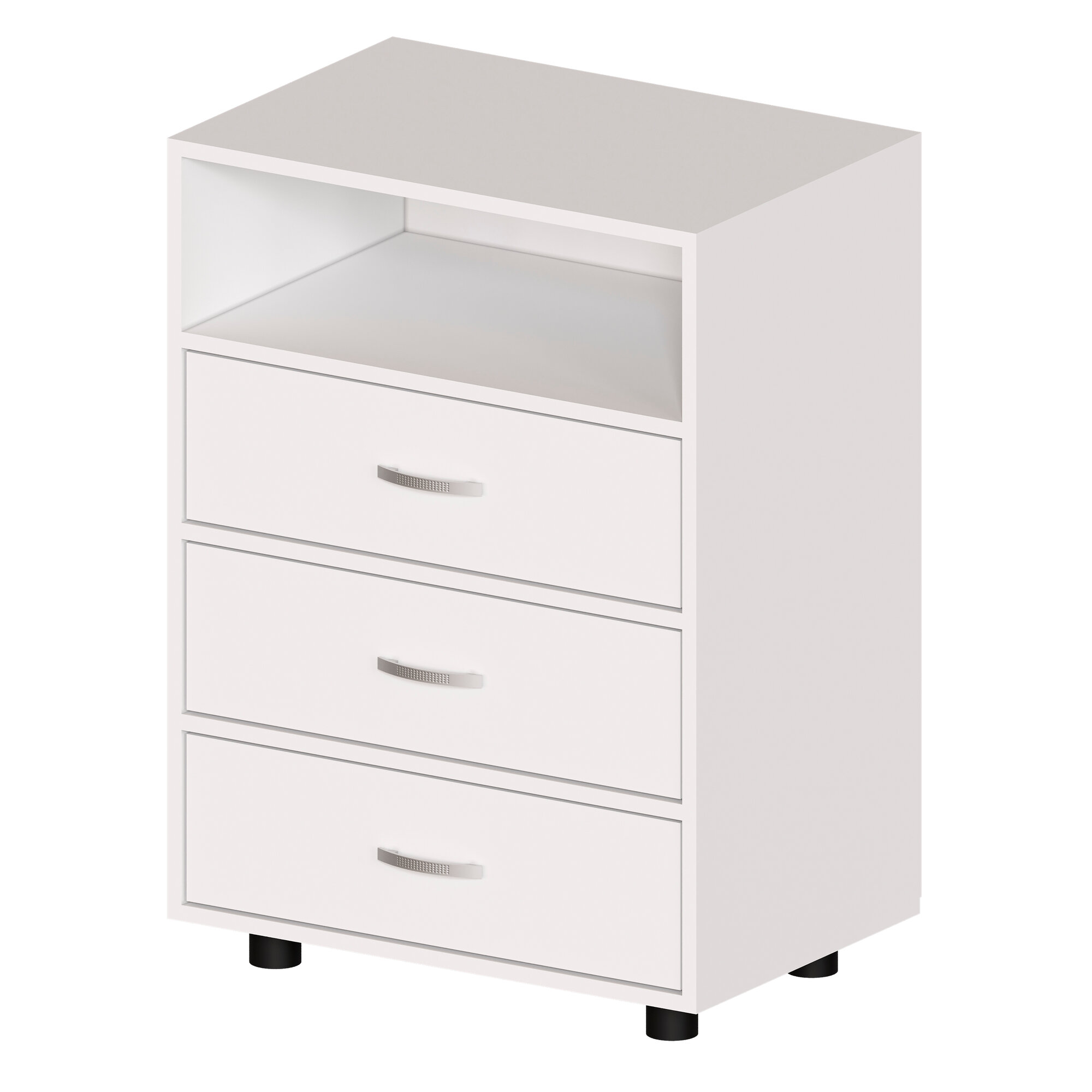 Комод СитиМебель-6 Ширина 60 см, Глубина 40 см, Высота 83 см, цвет: каркас белый, фасад белый
