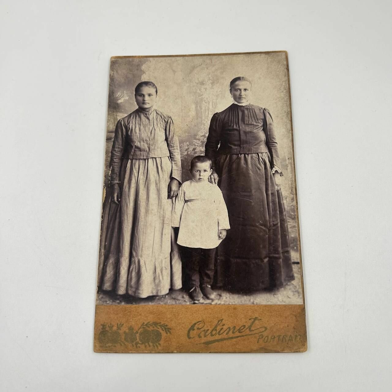 Фотокарточка Портрет "Кабинет" старинная 1917год, Со штампом!