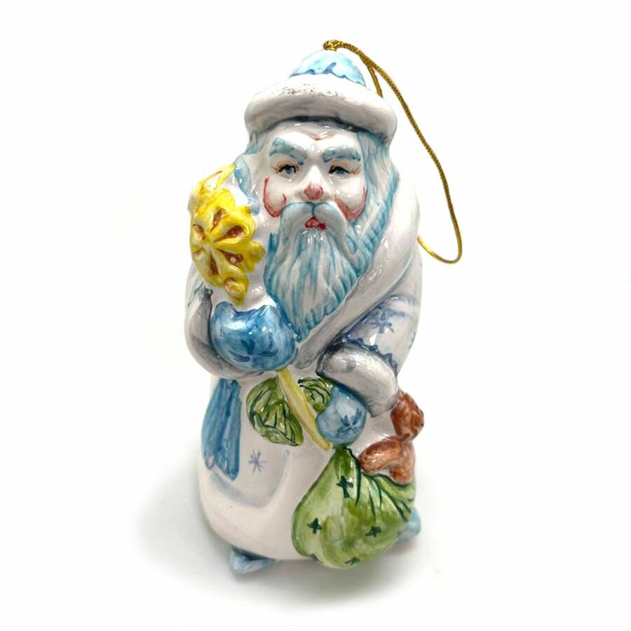 Фарфоровый Колокольчик Дед мороз-1, легкая ёлочная игрушка Sr-AH-57
