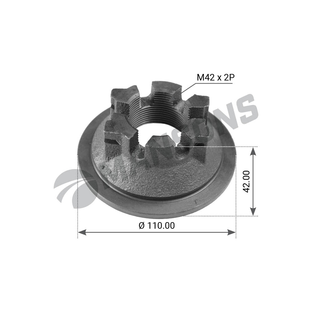 MANSONS 300.002 гайка ступицы корончатая m42x2 sw65 \bpw
