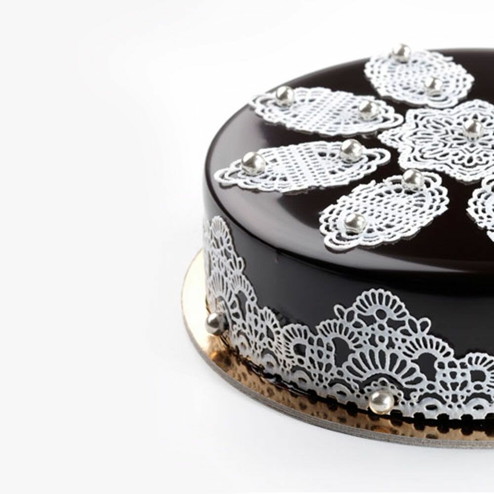 Коврик силиконовый рельефный кружево Pavoni / для декора муссовых десертов рулетов тортов / Товары для кондитеров