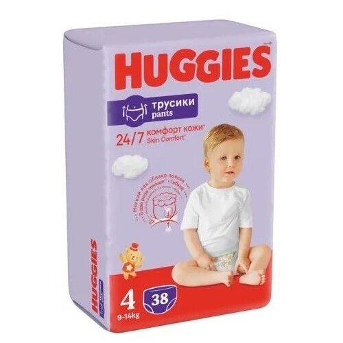 Трусики-подгузники Huggies Унисекс 4 размер, 9-14 кг, 38 шт (9404751)
