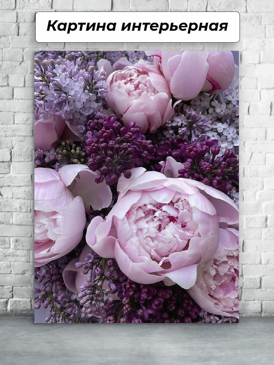 Картины для интерьера 30х40 Пионы розовые Сирень