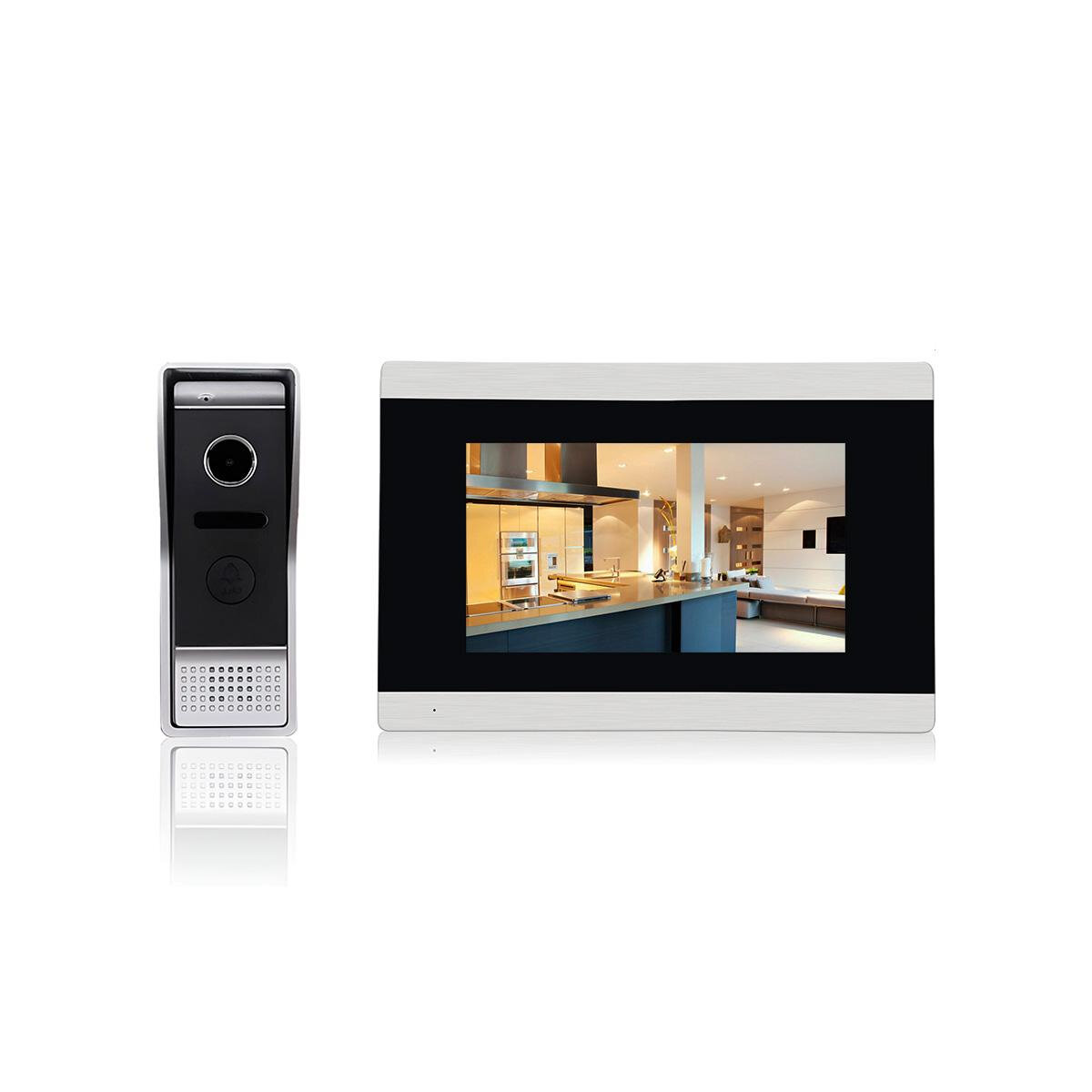 Цветной IP HD Wi-Fi видеодомофон HD ком S-710(IP-7)-Туйя (W6160EU) Tuya Smart (7 сенсорный монитор, с удаленным оповещением через интернет и записью)