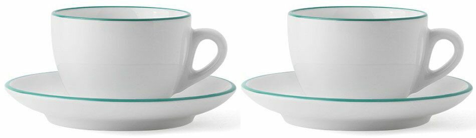 Комплект из 2-х кофейных пар для капучино Verona Rims, 180 мл, цвет морская волна, Ancap, Италия