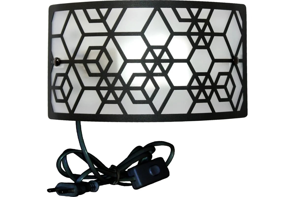 Элетех Нордика 250×140 НББ 06-40 М42 черн. муар настенный светильник держ. винт шнур черн.