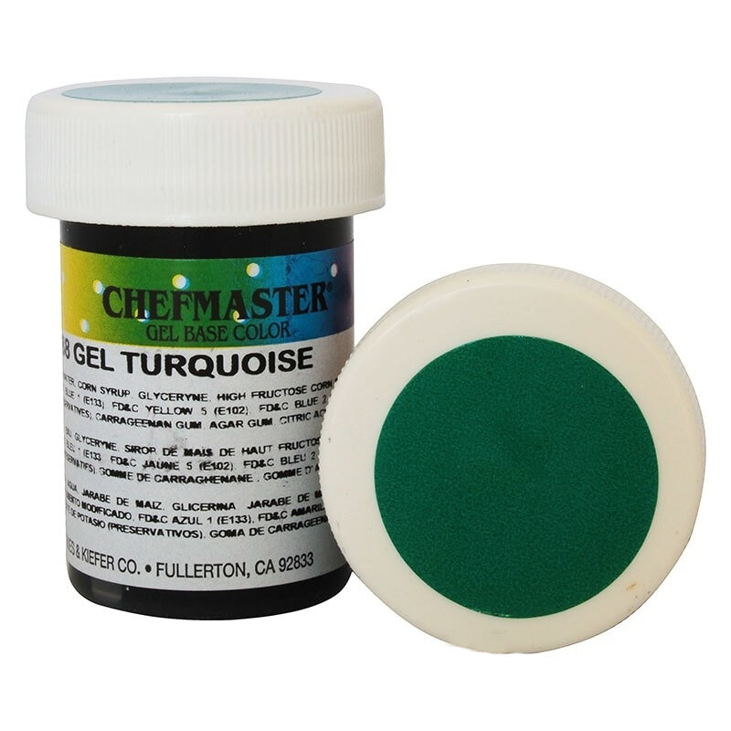 Краска Бирюзовая гелевая концентрир. Turquoise Chefmaster, 28 гр. (Набор 2 шт.)