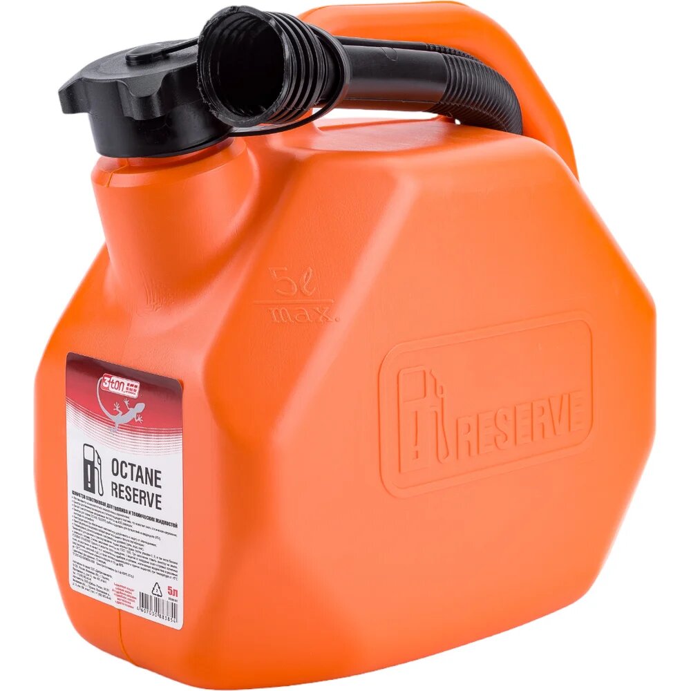 Канистра 5 л OCTANE RESERVE оранжевая для топлива (усиленная) с крышкой и лейкой 3ton 55381