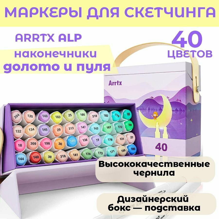 Набор маркеров Спиртовой, толщина: 1.5 мм, 40 шт.