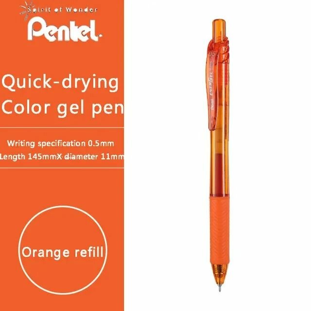 12 шт, японская быстросохнущая нейтральная игольная ручка Pentel BLN-105, 0,5 мм