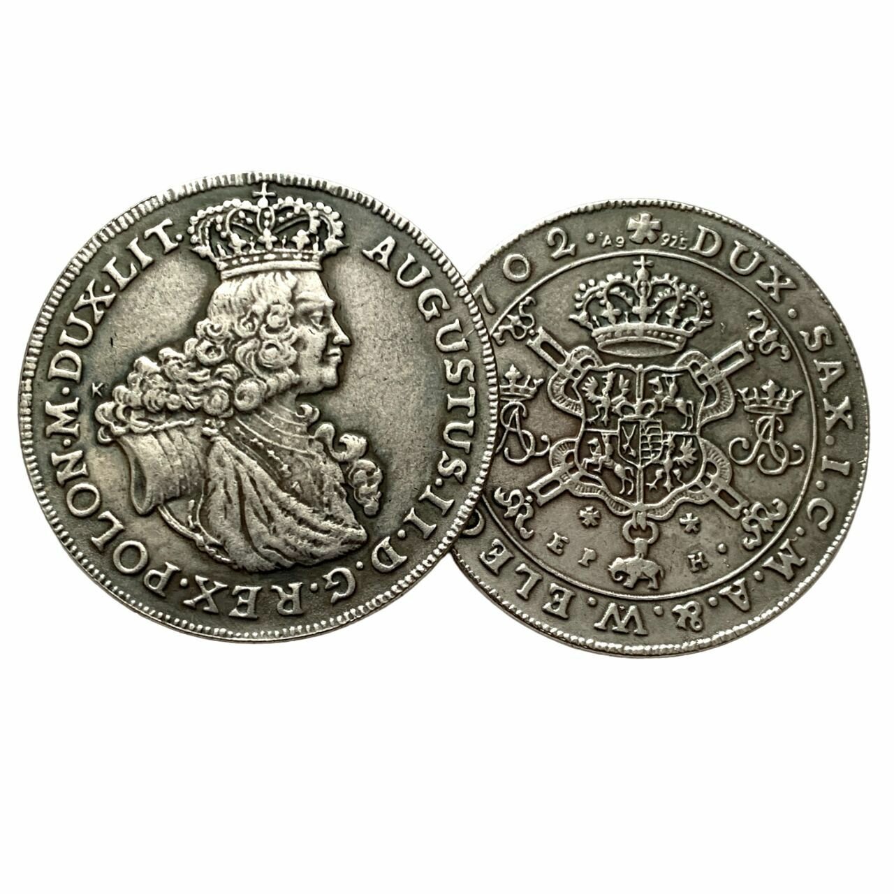 1 талер 1702 года. Август ll. Польша. Средневековая Европа. Вес 24 гр , диаметр 40 мм. Коллекционная монета.