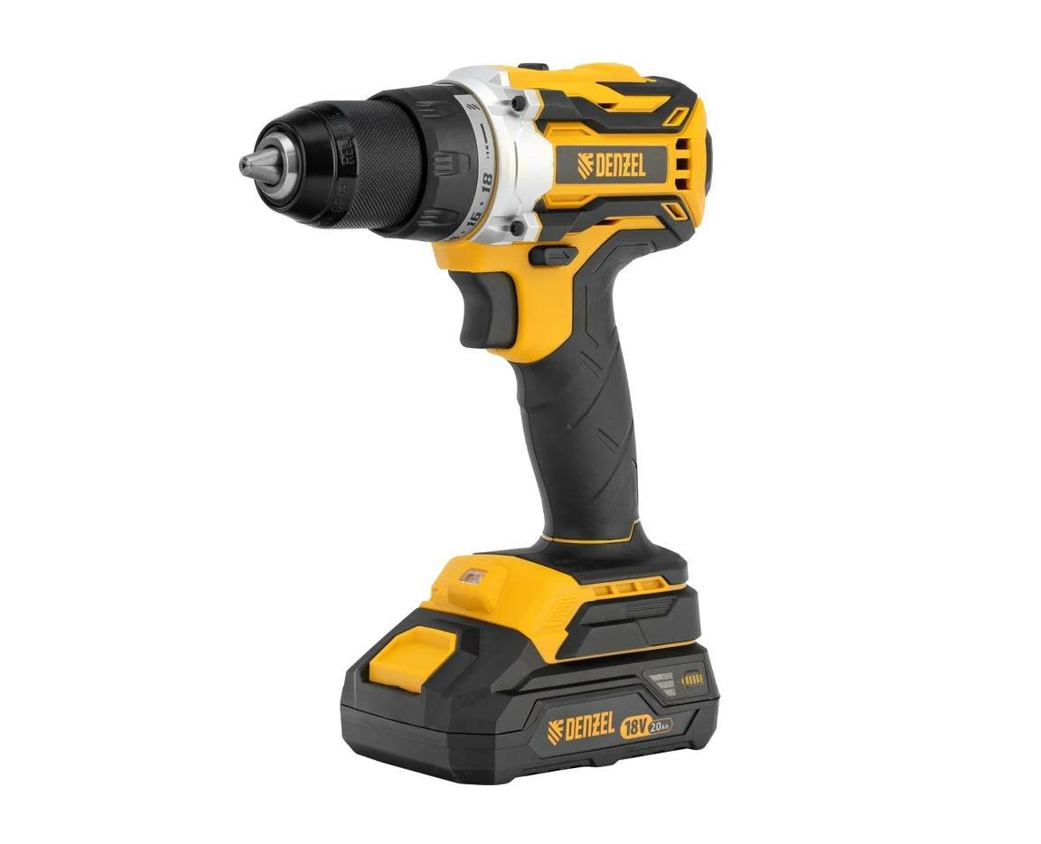 Дрель-шуруповерт аккумуляторная, бесщет. BLDL-18-02 Li-Ion, 18 В // Denzel MI-26140