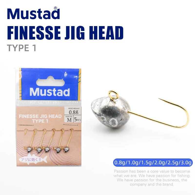 Mustad Finesse Джиг-головки Крючки 0,8г 1,0г 1,5г 2,0г 2,5г 3,0г