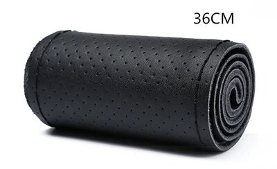 Чехол на руль GNUPME, прошитый вручную, 36-40 см, кожаная оплетка «сделай сам», Black Thread 36cm 2