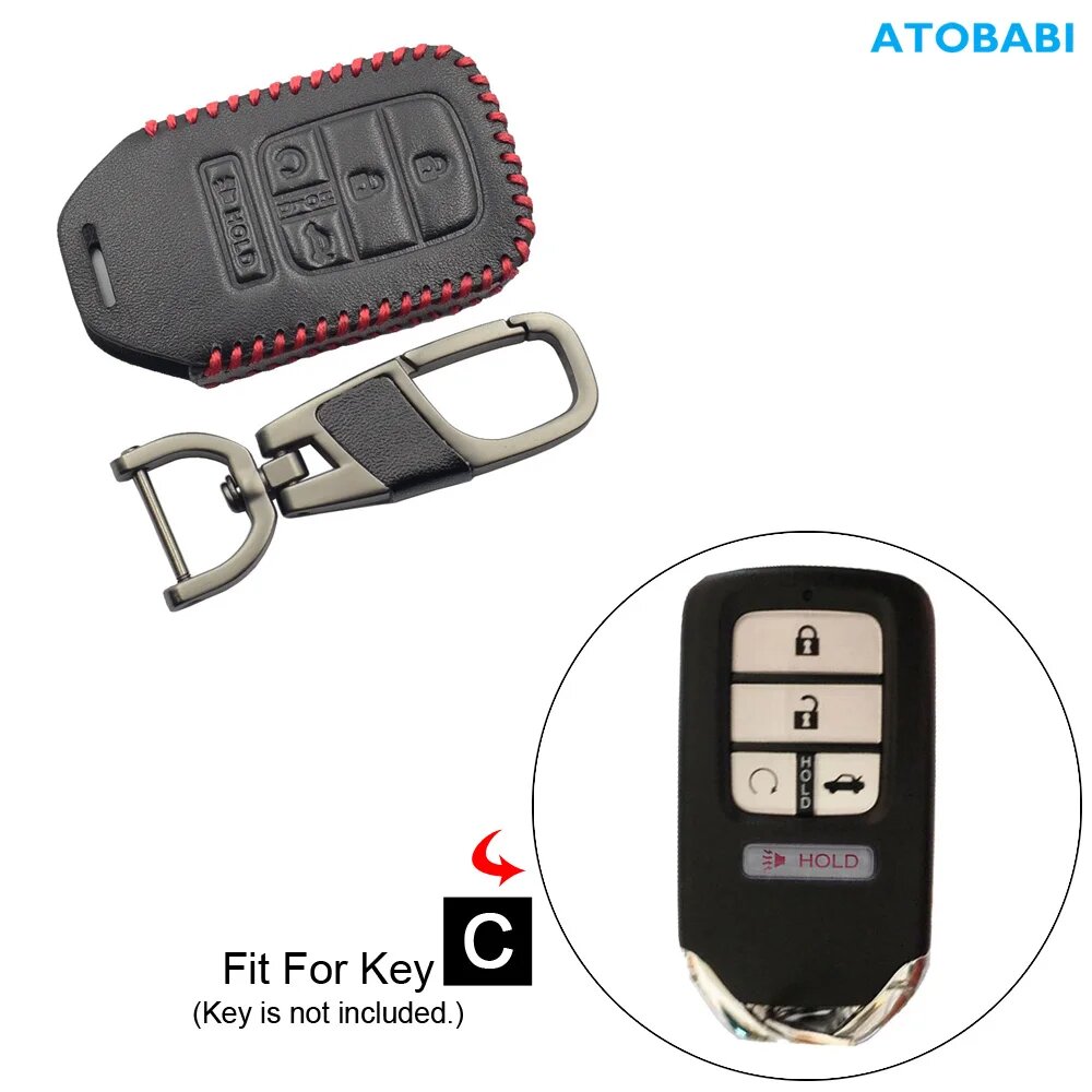 Кожаный чехол для автомобильных ключей, чехол для Honda Civic Fit Accord Pilot CR-V 2019 C-5 Buttons