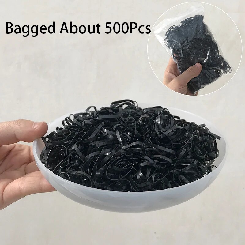 Черные резинки для волос, 500 шт, Color: 13