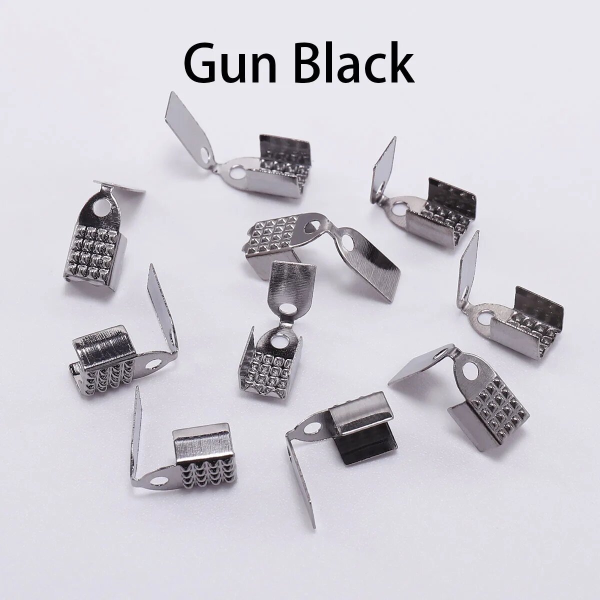 Металлические концевые застежки Gun Black 100 шт.