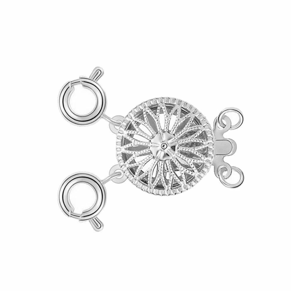 2 шт, латунные застежки для ожерелий Rhodium 2 Row