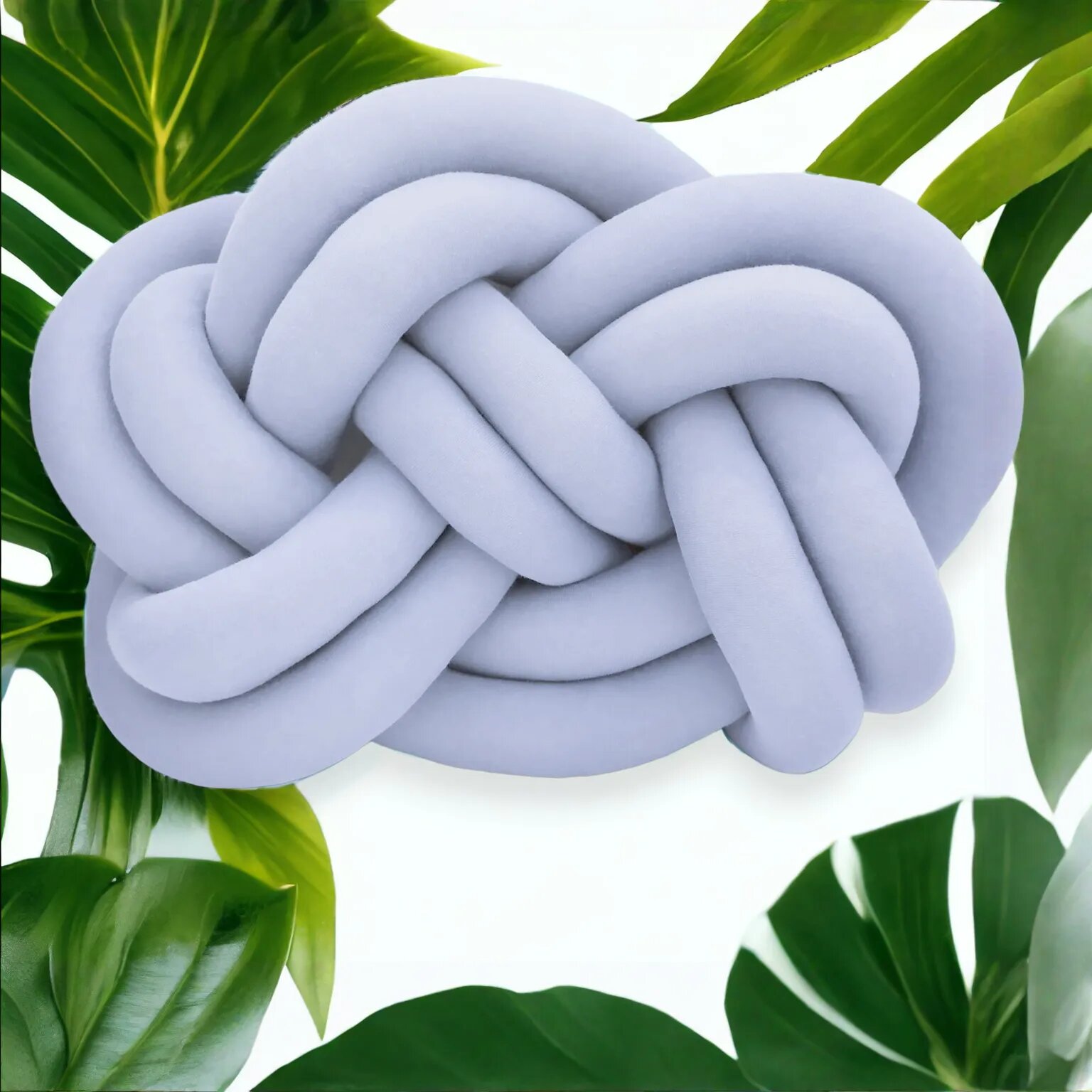 Подушка декоративная 35х26 голубого цвета. Интерьерная подушка на диван, узел (Б0007)